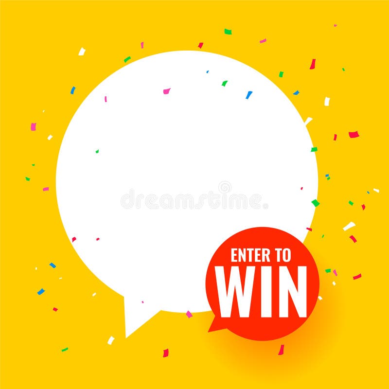 Enter To Win and Claim Reward Background with Chat Bubble Stock Vector ...