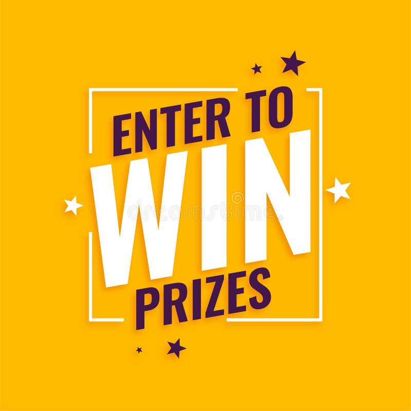Enter To Win Open Contest Yellow Template Design Stock Vector ...