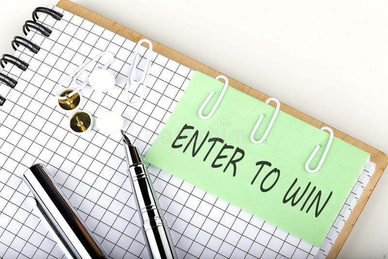 ENTER TO WIN on Post Note for Remind on the Stickers with Pen Stock ...