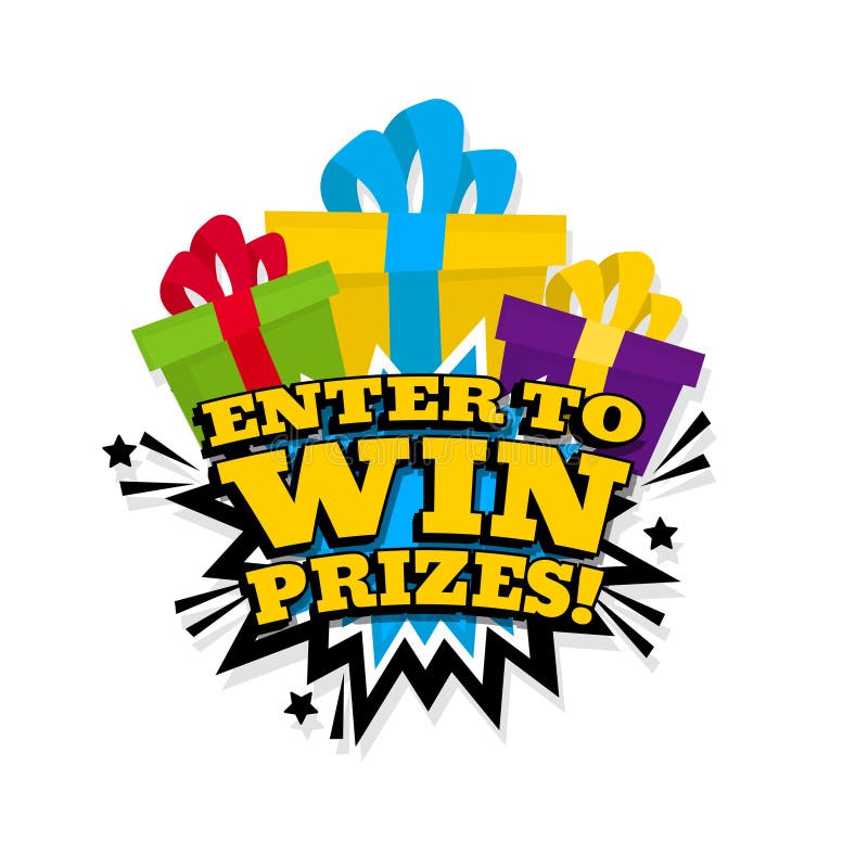 Enter To Win Prizes in Pop Art Style. Vector Illustration Stock Vector ...