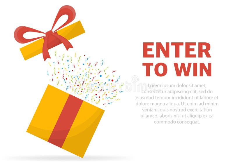 Prize Box Opening with Enter To Win Word Stock Illustration ...