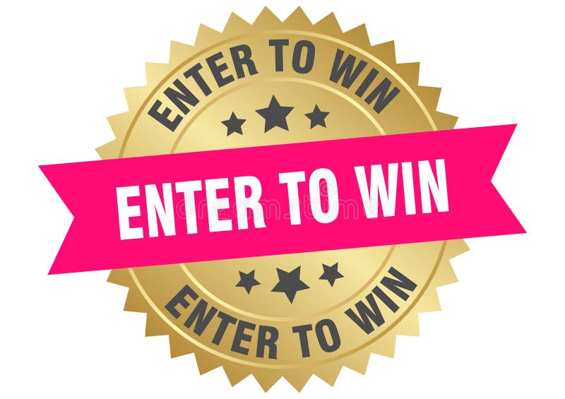 Enter To Win. Enter To Win Round Pink and Gold Label Isolated on ...