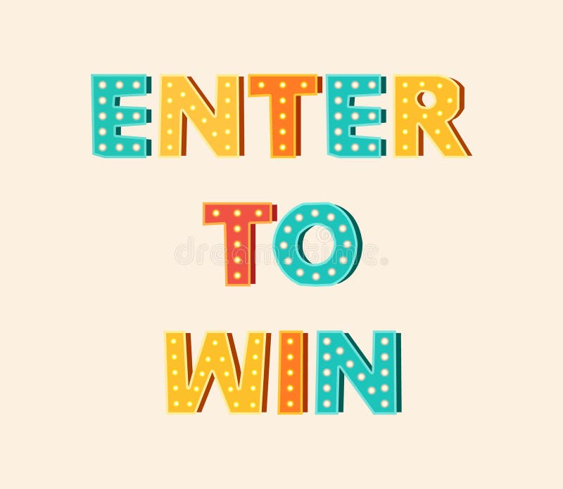 Enter To Win Text for Game Reward in a Flat Design Stock Vector ...