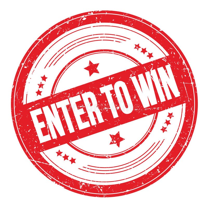 ENTER TO WIN Text on Red Round Grungy Stamp Stock Illustration ...