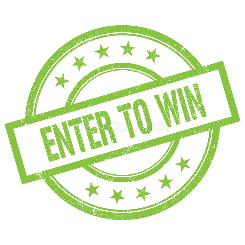 ENTER TO WIN Text Written on Green Vintage Stamp Stock Illustration ...