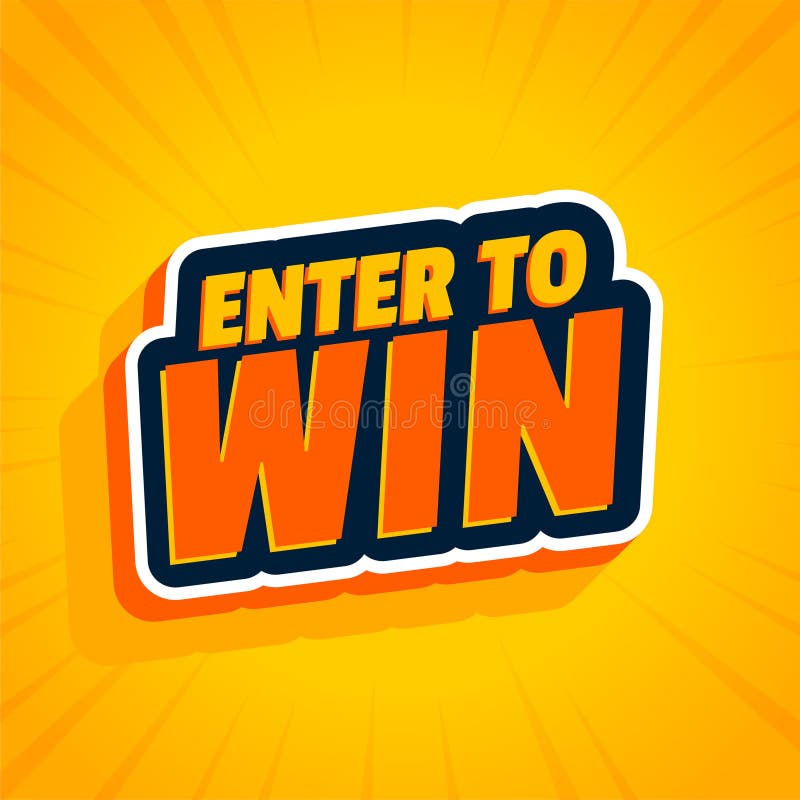 Enter To Win Yellow Sticker Background Design Stock Vector ...