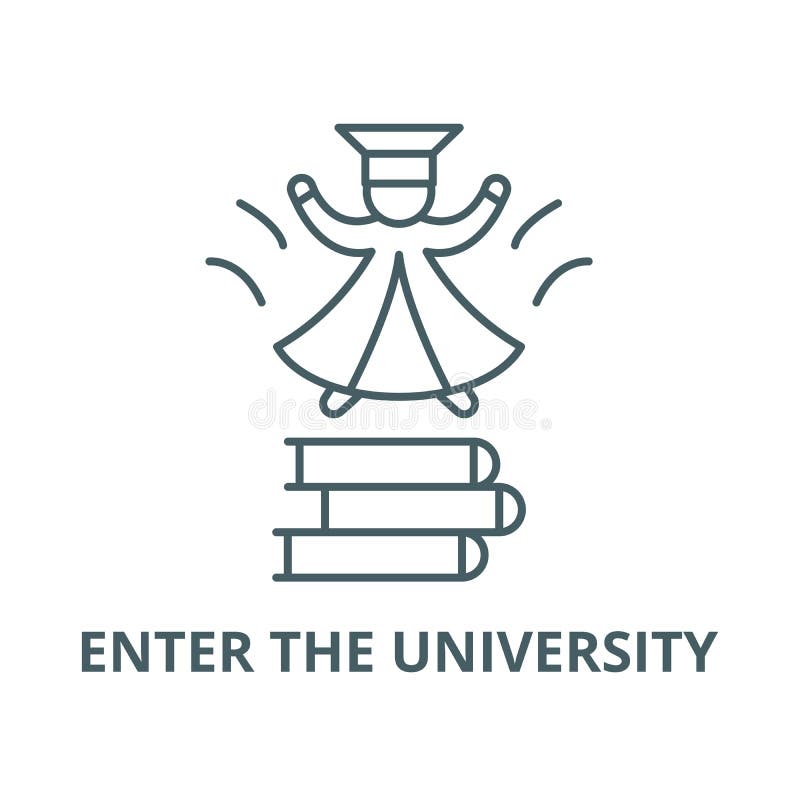 Enter the University Line Icon Concept. Enter the University Flat ...