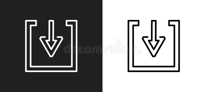 Enter Up Outline Icon in White and Black Colors. Enter Up Flat Vector ...