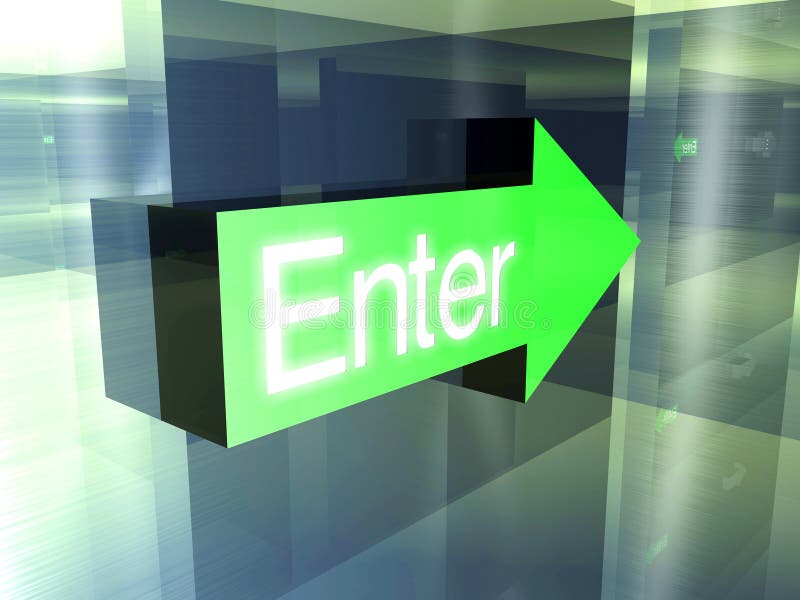 Enter - this way stock illustration. Illustration of door - 2807263