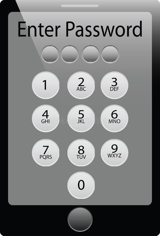 Enter Your Safe Password on Digital Screen Stock Illustration ...