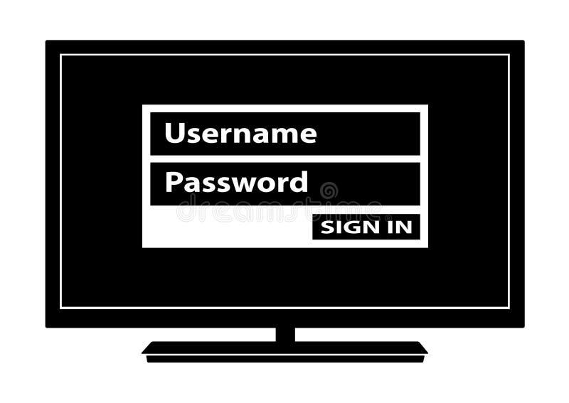 Enter Your Login and Password on the Computer. Stock Vector ...