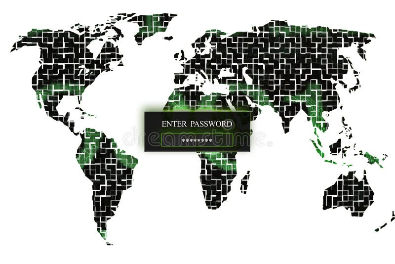 Enter Your Safe Password on Digital Screen Stock Illustration ...