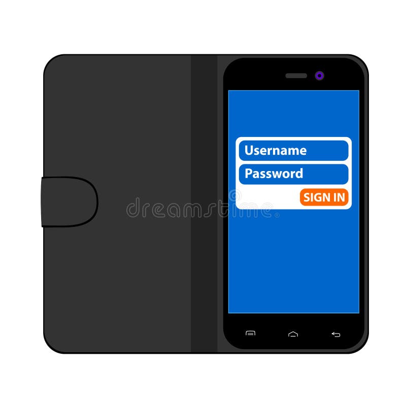 Enter Your Username and Password on Your Smartphone. Stock Vector ...