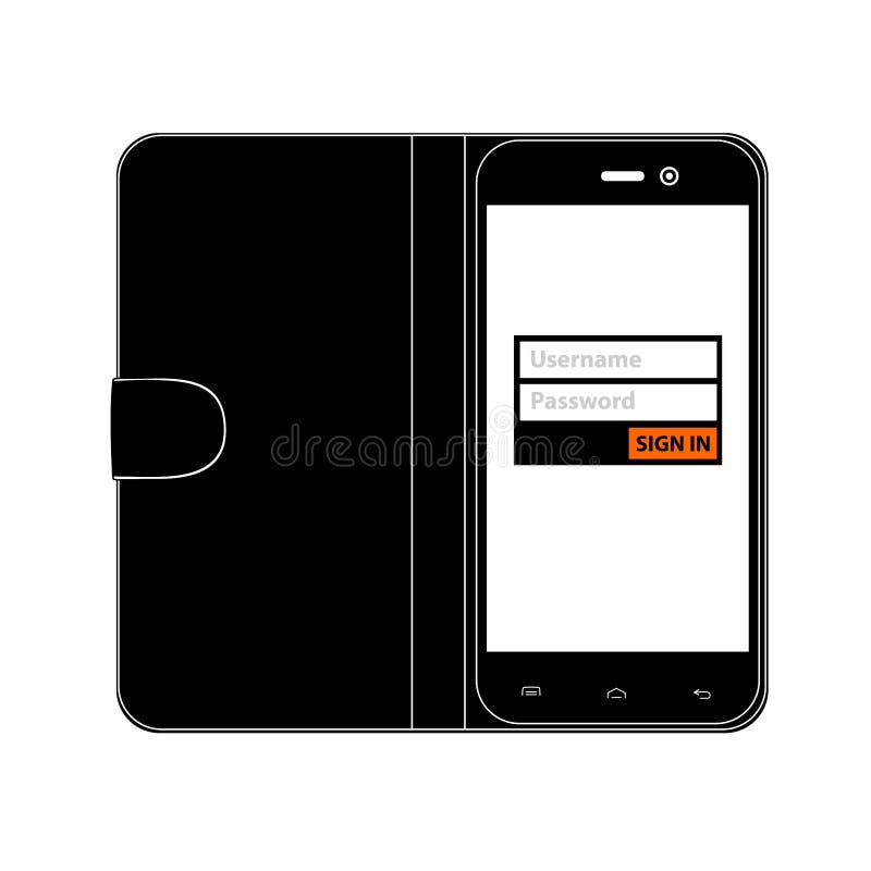 Enter Your Username and Password on Your Smartphone. Stock Vector ...