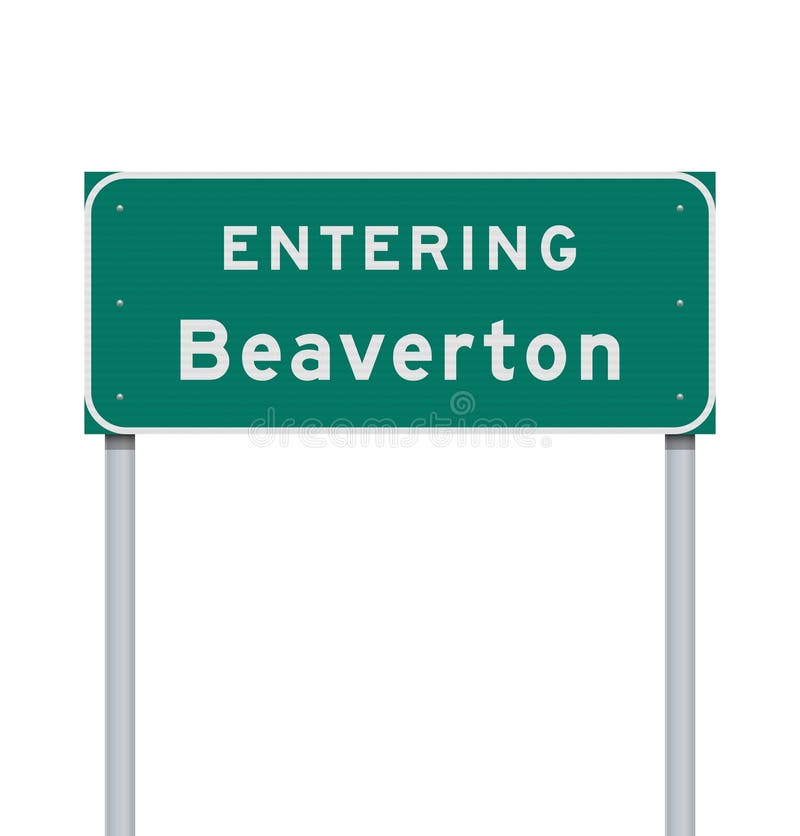 Entering Beaverton Road Sign Stock Illustration - Illustration of ...
