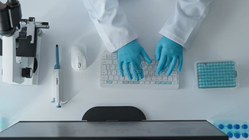 Entering Data into a Computer Online. Internet Site and Pharmaceutical ...