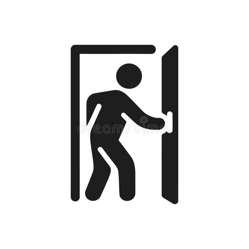 Entering Door Icon stock vector. Illustration of icon - 361856731