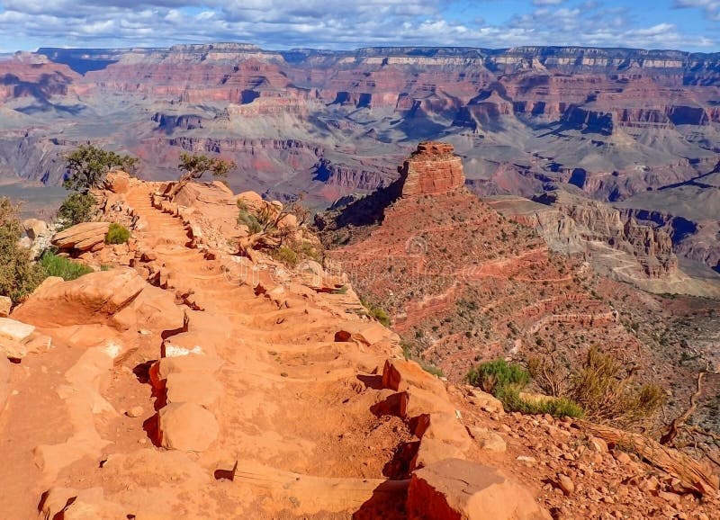 Entering the Grand Canyon on the Kaibab Trail Stock Photo - Image of ...