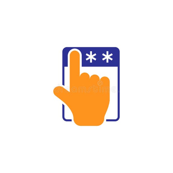 Hand Finger Entering Pin Code Icon. Unlock Symbol Concept Stock Vector ...