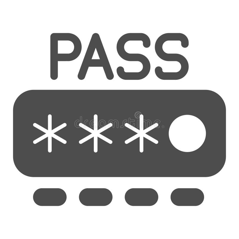 Entering Secure Password Solid Icon, Hacker Attacks Concept. Vector Graphics Stock Vector ...