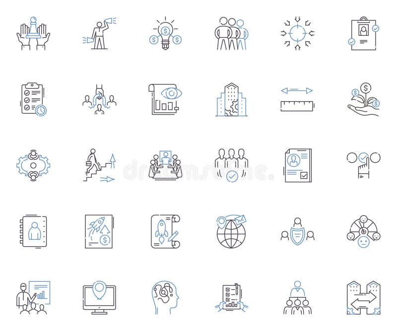 Enterprise Advancement Line Icons Collection. Scalability, Innovation ...