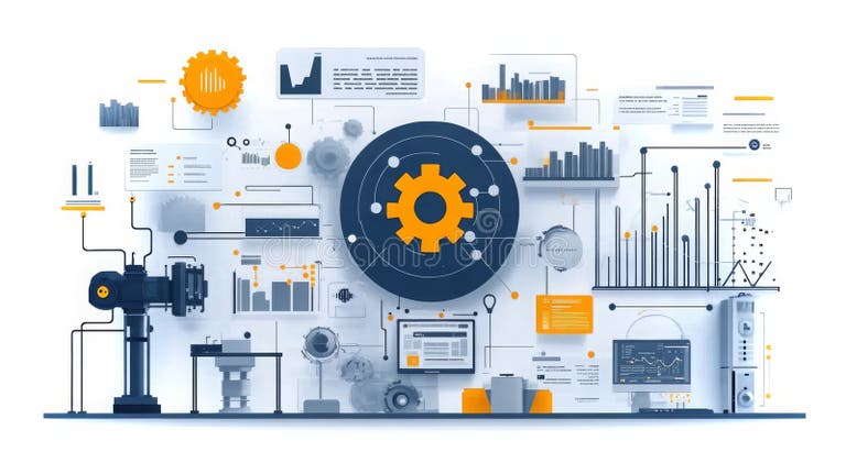 Enterprise AI Tool Illustrating Advanced Data Analytics and Automation for Industry Applications ...
