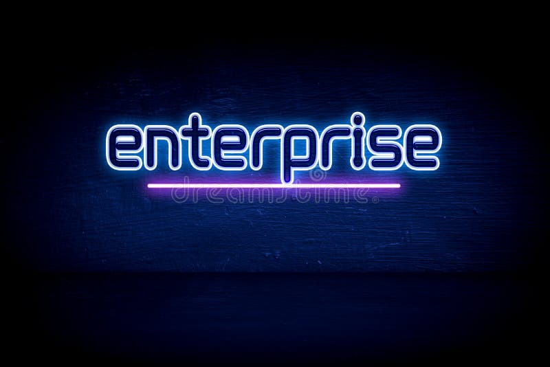 Enterprise - Blue Neon Announcement Signboard Stock Image - Image of ...