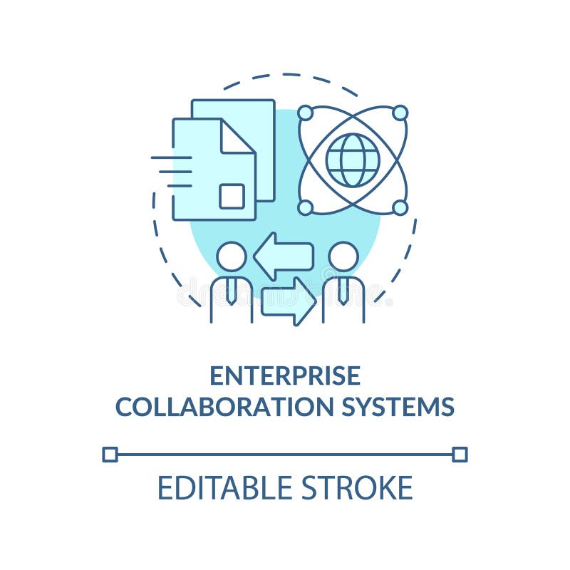 Enterprise Collaboration Systems Turquoise Concept Icon Stock Vector ...