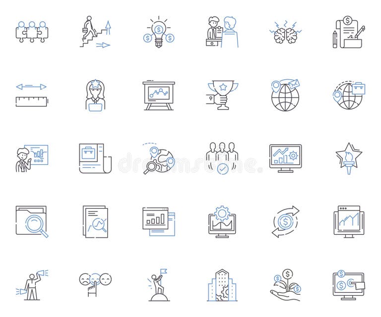 Enterprise Evolution Line Icons Collection. Growth, Adaptation ...