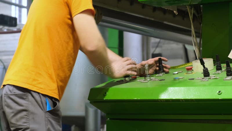 Enterprise for the Production of Cardboard Containers . Close-up of a ...