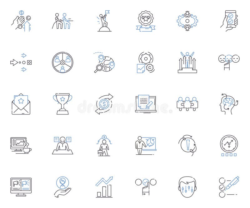 Enterprise Progression Line Icons Collection. Transformation, Growth ...