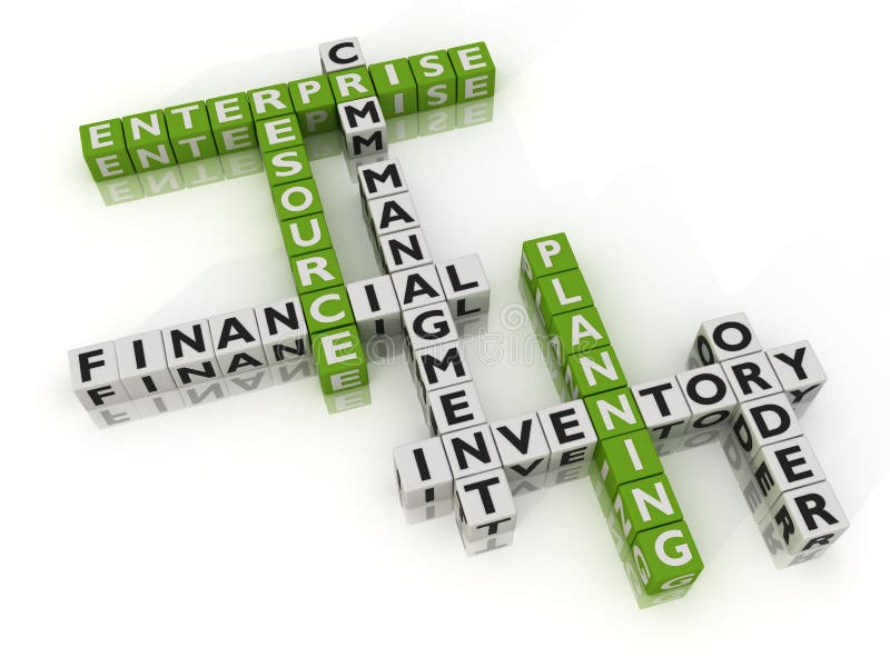 Enterprise Resource Planning ERP Module Icon Construction on Circle Flow Chart Art Vector Design ...