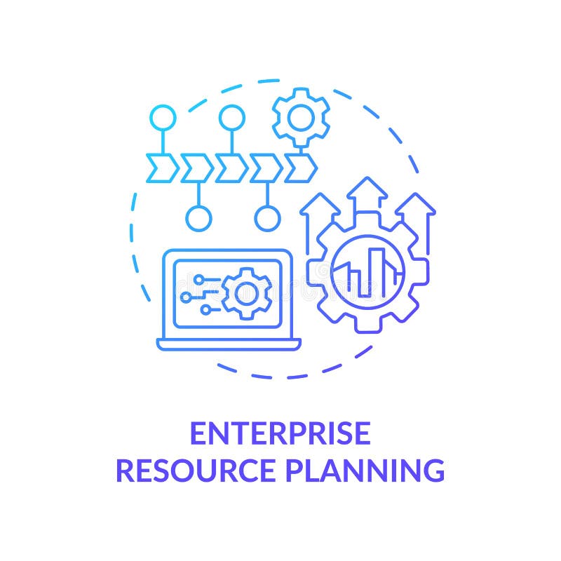 Enterprise Resource Planning Blue Gradient Concept Icon Stock Vector ...