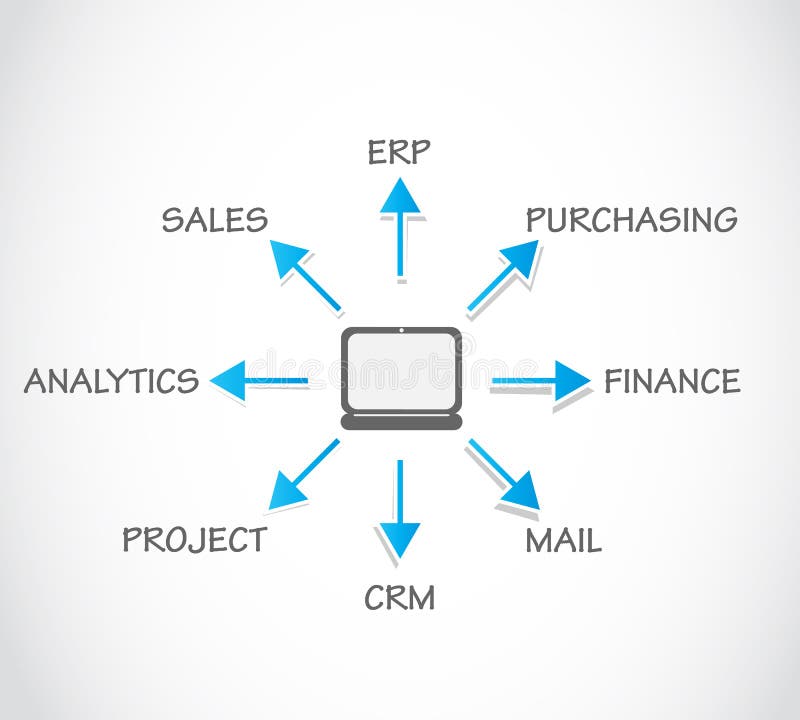 Enterprise Resource Planning ERP Module Icon Construction on Circle ... Enterprise Resource Planning ERP Module Icon Construction on Circle ...