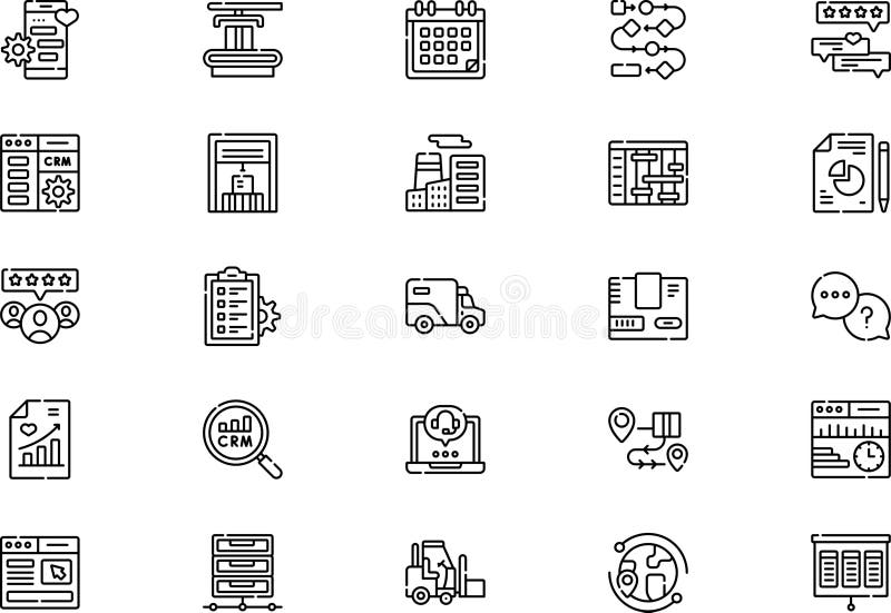 Enterprise Resource Planning Erp Icons Collection is a Vector ...