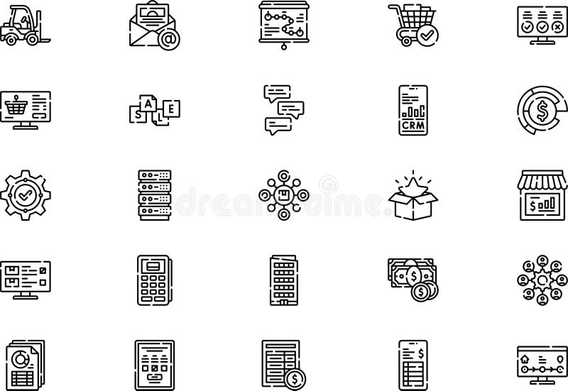 Enterprise Resource Planning Erp Icons Collection is a Vector ...