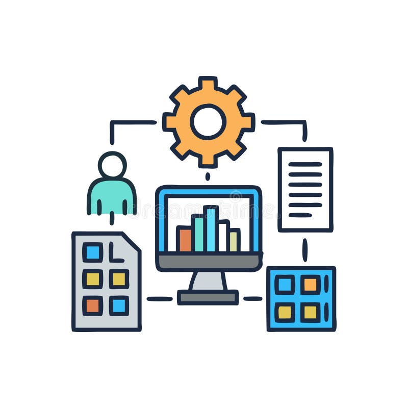 Enterprise Resource Planning Icon for Business Stock Vector ...
