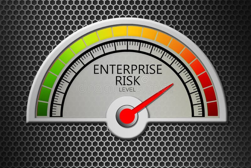 Enterprise Risk Level with Arrow in Measuring Scale Stock Illustration ...
