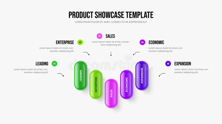 Enterprise Solution 5 Element Diagram Slide Template Stock Vector ...