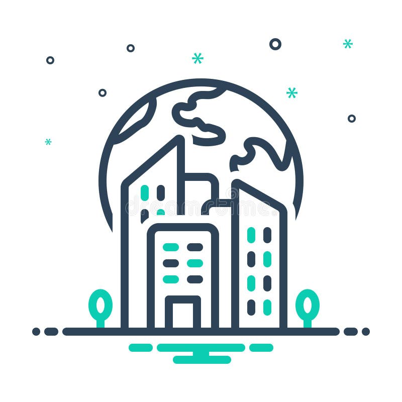 Mix Icon for Enterprises, Earth and Planet Stock Illustration ...