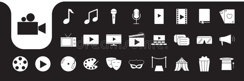 Entertaiment Flat Icon Set Collection Vector Design Stock Vector ...