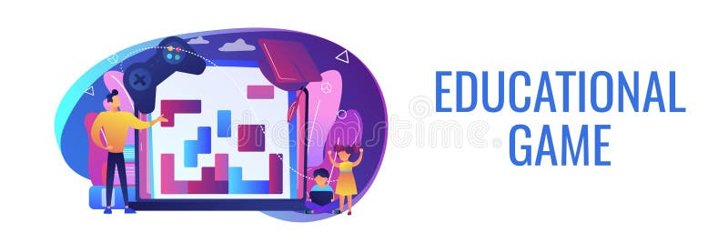 Educational Game Concept Banner Header Stock Vector - Illustration of ...