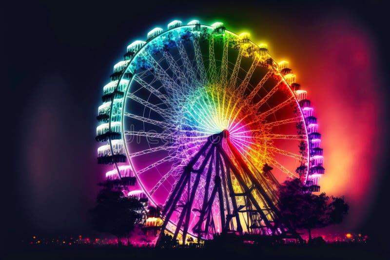 Entertainment and Attractions in Amusement Park in Form of Ferris Wheel ...