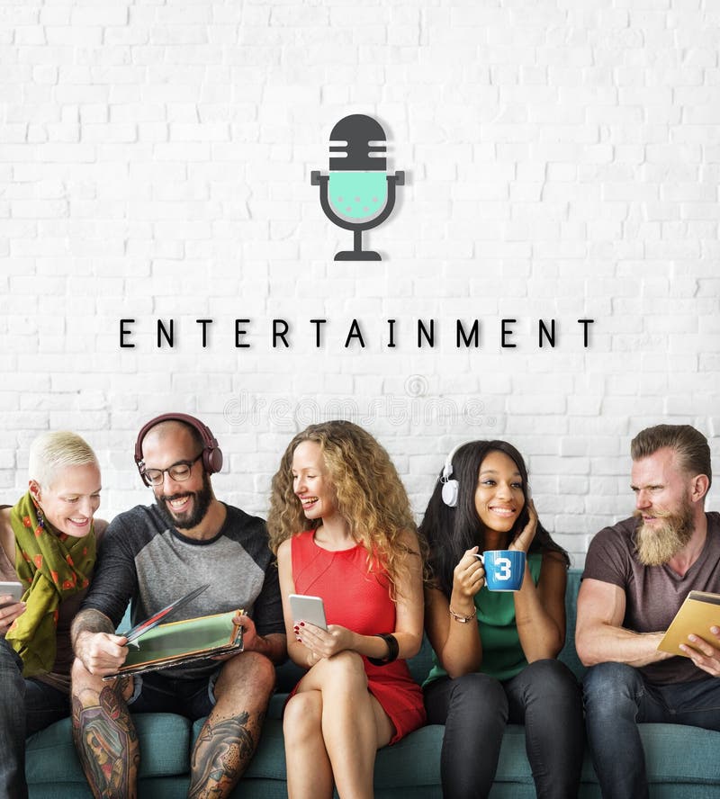 Entertainment Audio Multimedia Podcast Graphic Concept Stock Image ...