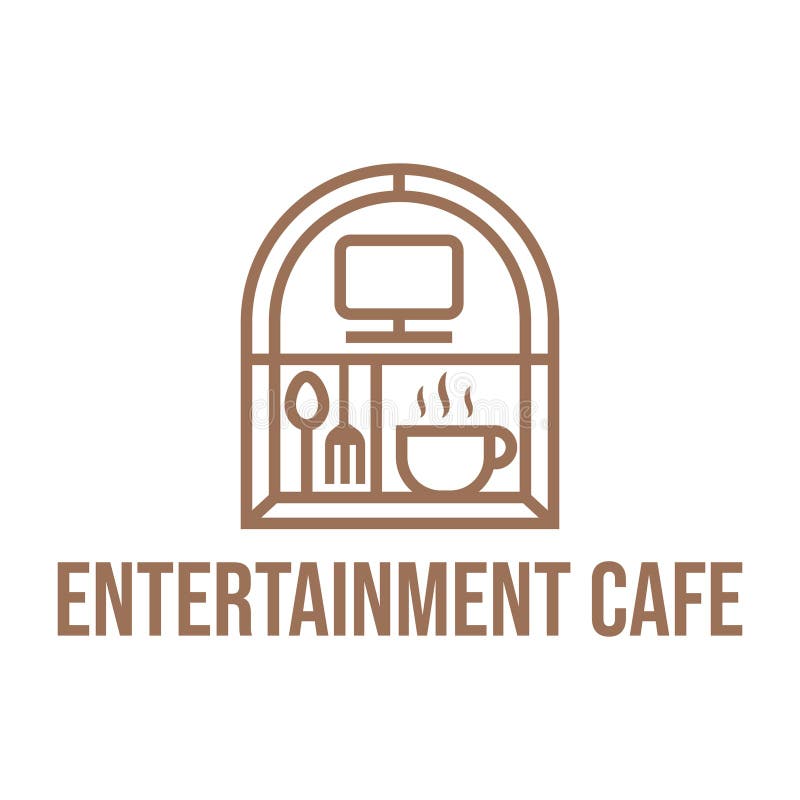 Entertainment Cafe Flat Minimalist Logo Design Stock Illustration ...