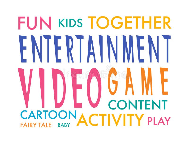 Entertainment Colorful Word Collage Stock Vector - Illustration of ...