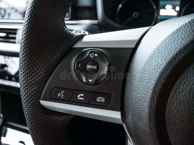 Music Control Button and Telephony Button on Steering Wheel Stock Image ...