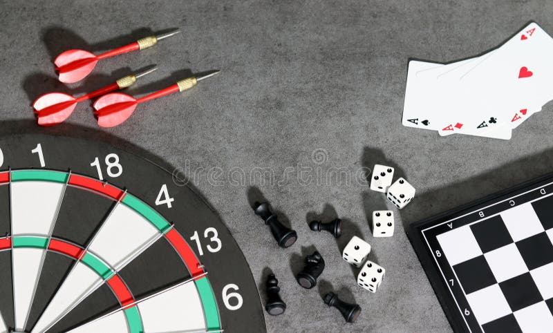 An Entertainment Game on a Black Table. Stock Image - Image of team ...