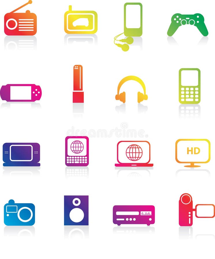 Entertainment icon set stock vector. Illustration of icon - 12023058