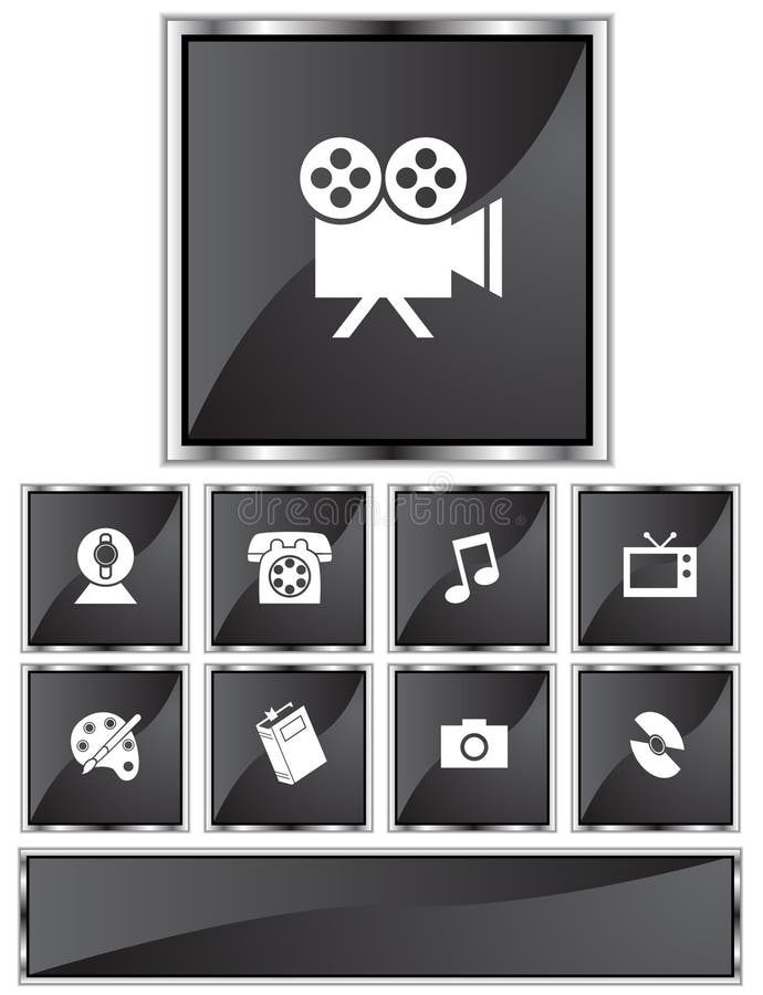 Entertainment Icons stock vector. Illustration of film - 9584762